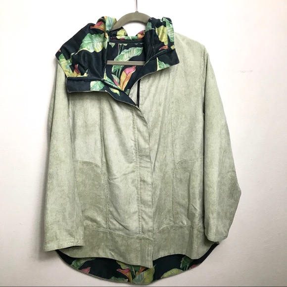 Aria | Jackets & Coats | Lindi Sage Green Floral Sage Reversible Coat ...